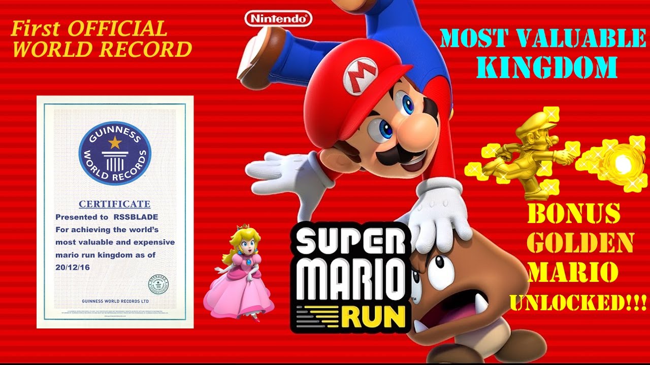 WORLD RECORD- Mario Run MOST expensive kingdom +Golden Mario - YouTube