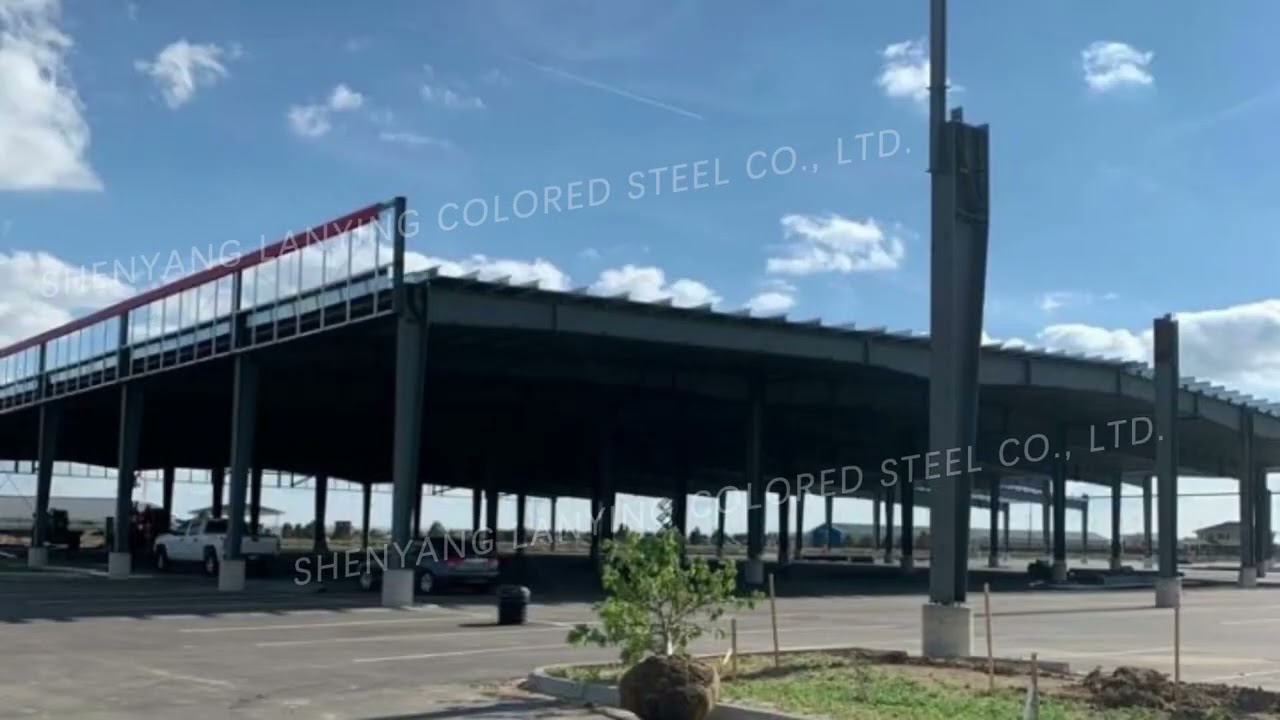 USA Prefabricated steel structure parking lot project installation ...
