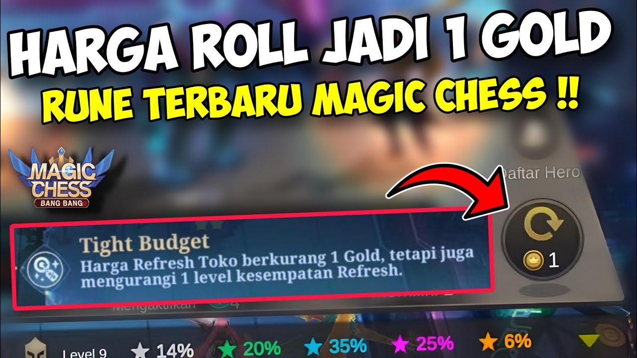 RUNE TERBARU MAGIC CHESS UPDATE !! ROLL JADI 1 GOLD AUTO B3 HERO !! UPDATE TERBARU MAGIC CHESS ...