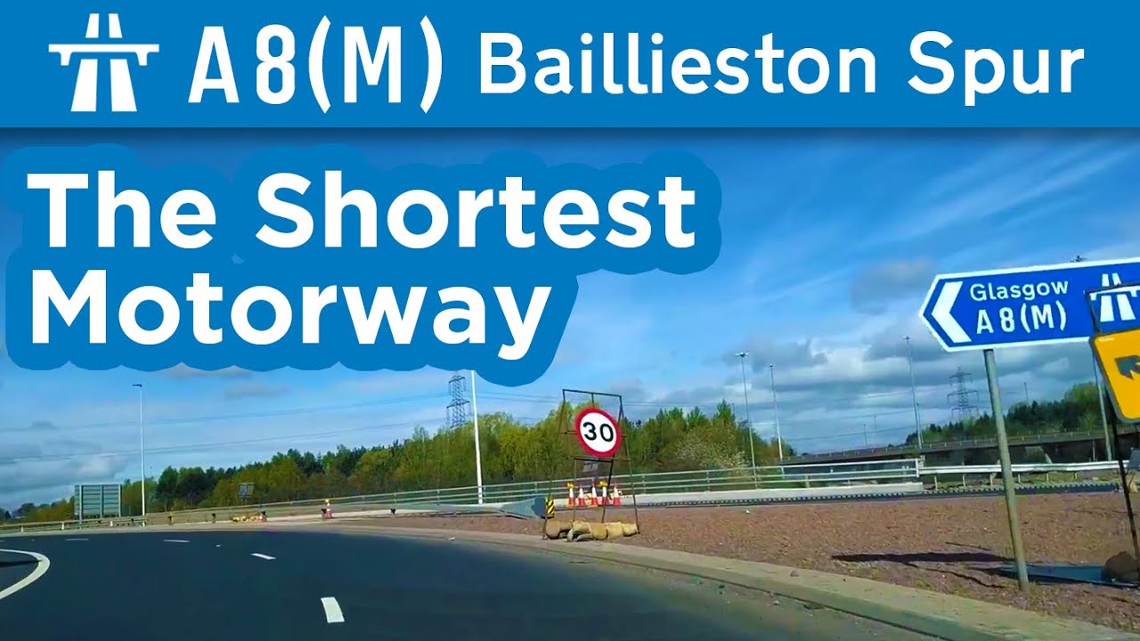 A8(M) Baillieston Spur - The shortest motorway in the UK - YouTube