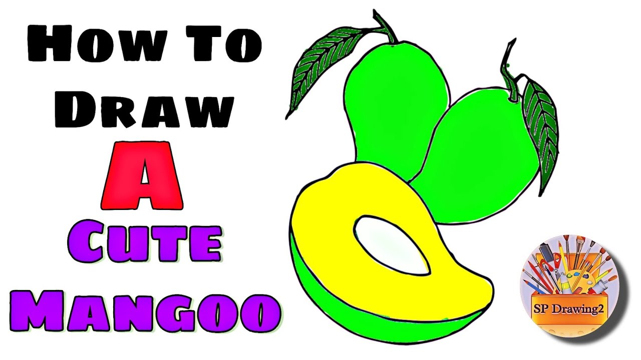 Mango Drawing & Colouring Page | How to draw a Mango Fruit Drawing|আম আঁকা, Easy mango Draw ...