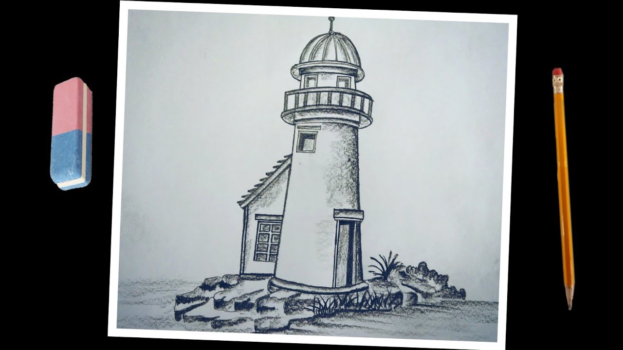 How to draw lighthouse easy step by step for beginners… Lighthouse ...