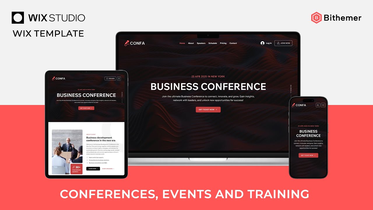Create Wix template for conference seminars events training #wixwebsite ...