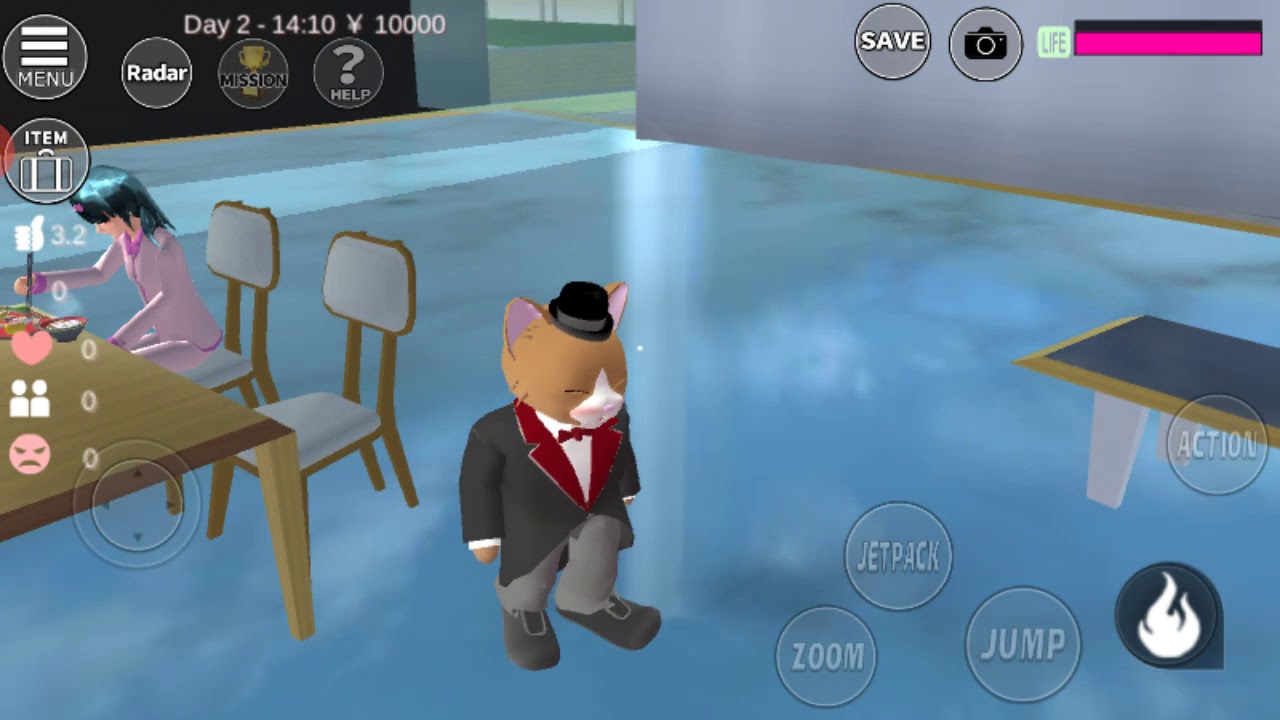 Sakura school simulator. House tour rumah cat butler sama jalan jalan ...