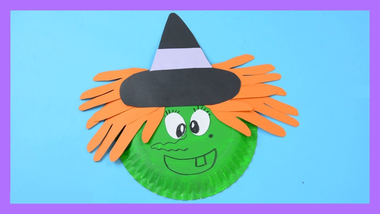 Paper Plate Witch Craft - YouTube