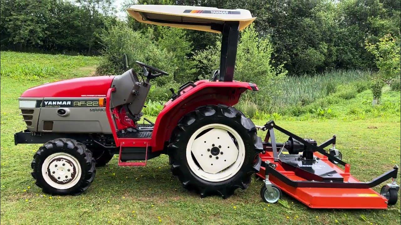 Very nice 4x4 YANMAR AF-22 4WD Compact Tractor & New 6ft Finishing Mower - YouTube