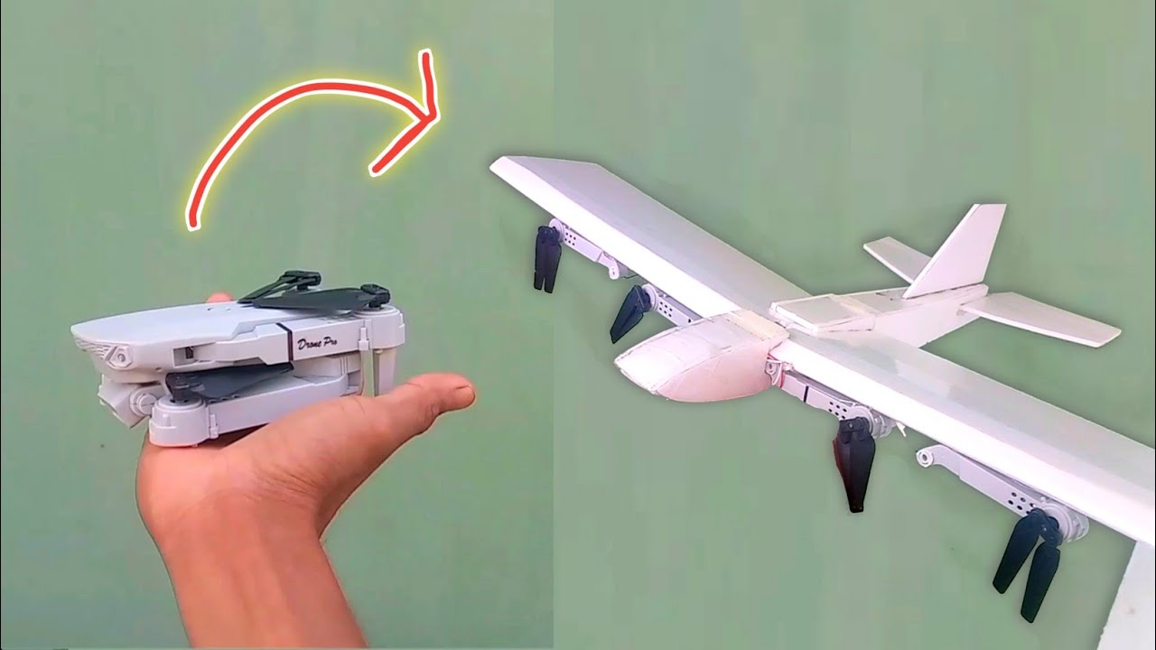 How to convert RC drone e88 pro camera to rc foam plane homemade ...