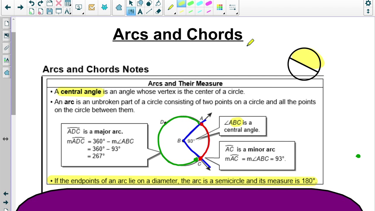 12 2 Review Arcs and Chords - YouTube