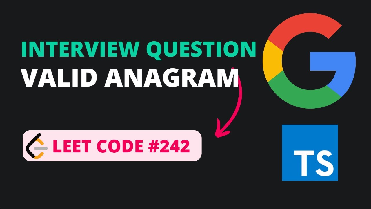 Valid Anagram Leet Code 242 Typescript Youtube