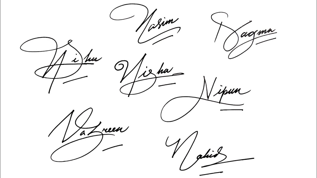 Beautiful Signature | Signature of alphabet N || Anup calligraphy ...