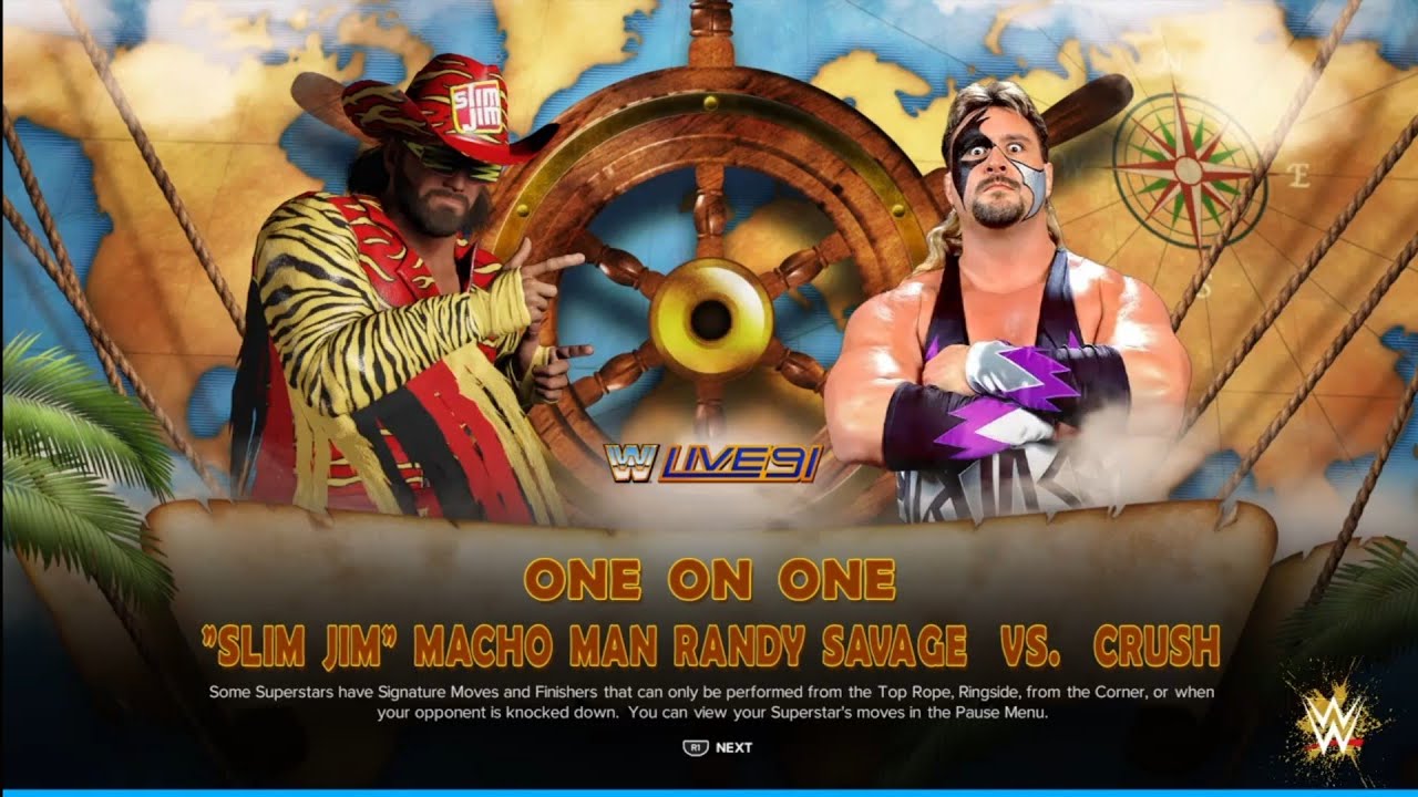 Macho Man vs Crush. Beach Party. WWE 2K24 - YouTube