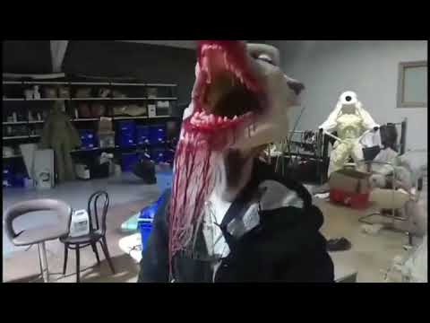 Underworld Lycan cosplay costume jaw movement test - YouTube
