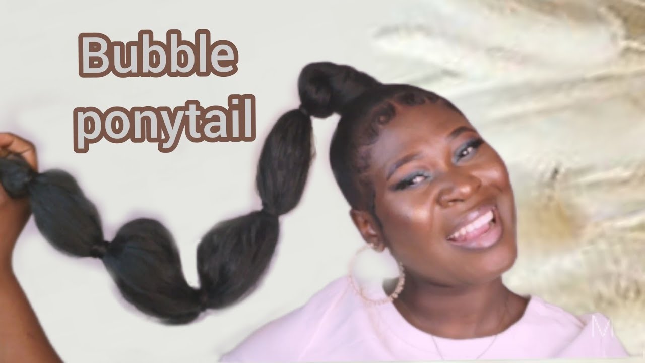 Bubble ponytail hairstyle for Black women |5 mins hairstyle |mayglow ...