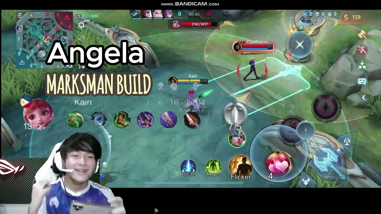 KAIRI USING ANGELA DURING RANK GAME | MARKSMAN BUILD | VERY FUNNY 😁😍# ...