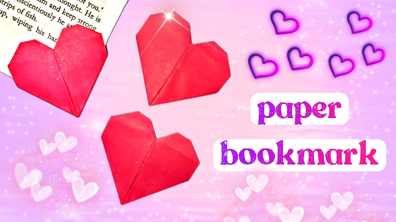 Origami Heart Bookmark How To Make A Paper Heart Bookmark Youtube
