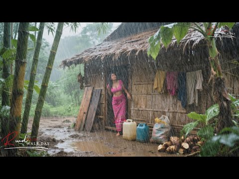 RURAL LIFE PARADISE A CRAZY HIT BY TORRENTIAL RAIN STORMS. RAINY WALK FOR RELAXING!