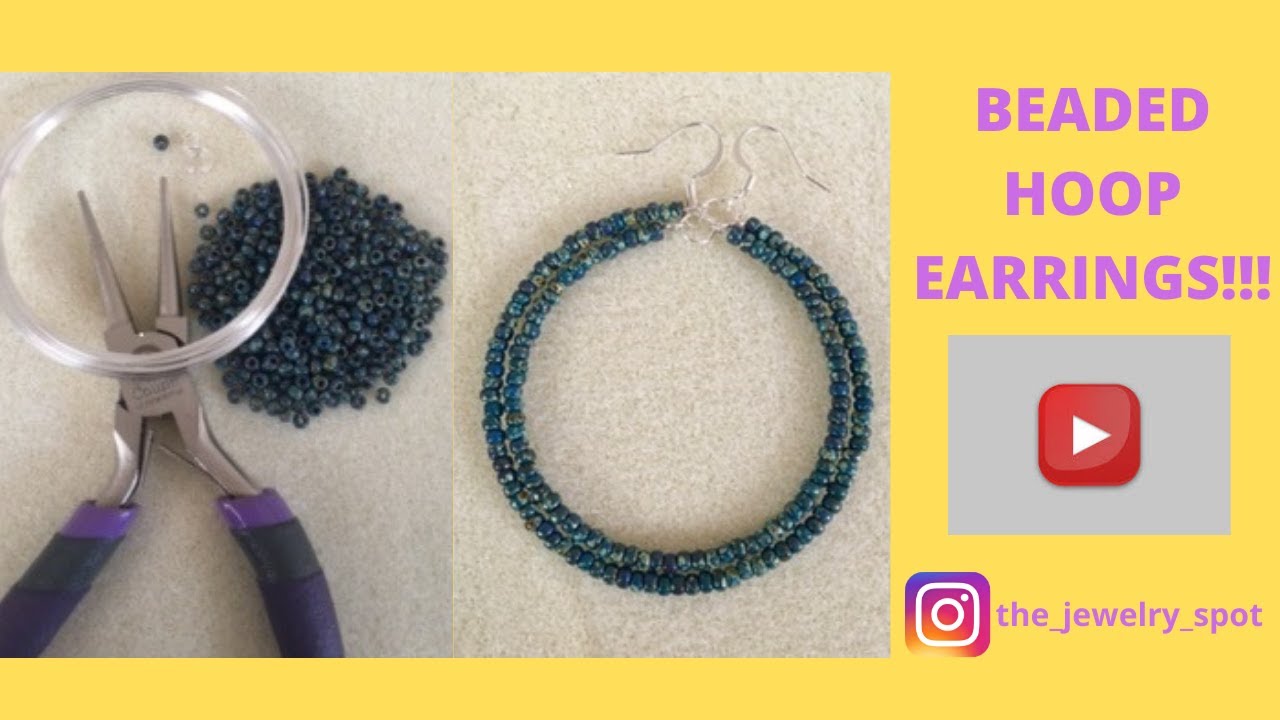 EASY BEADED HOOP EARRINGS | DIY Beaded Hoop Earrings | How To Make ...