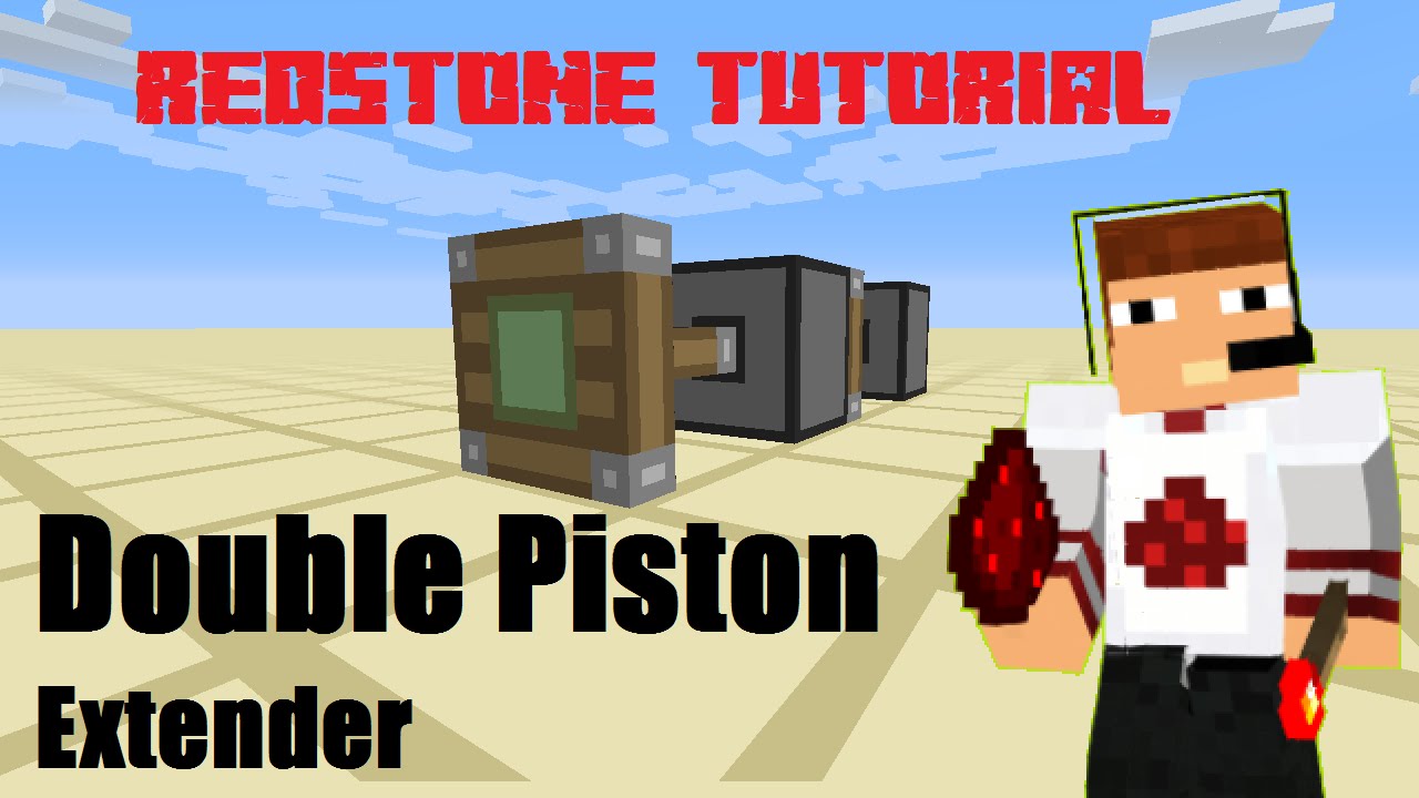 Minecraft 1.8 - Double Piston Extender Tutorial - YouTube