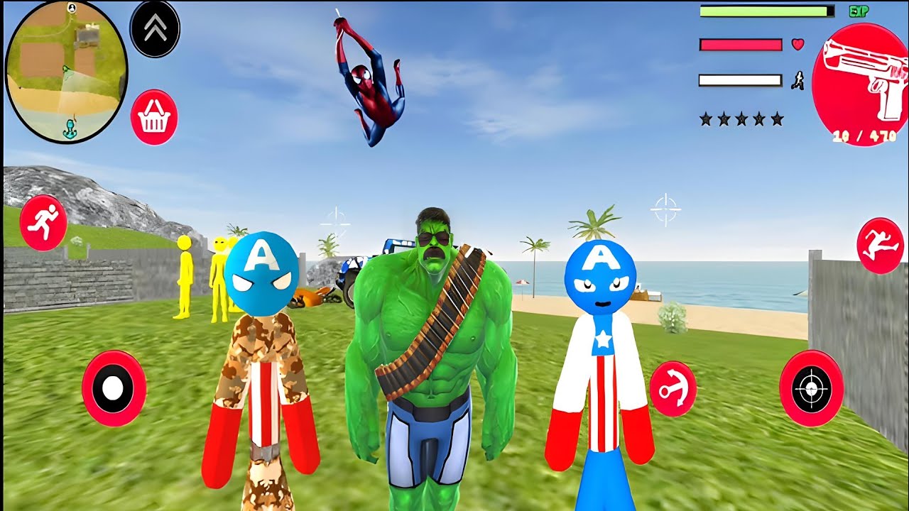 Army Capitaine stickman Game Stickman rope Crime Part#1 - New Games ...