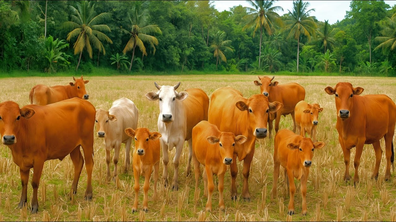 A group of local cows returning from the rice fields - Cows, Cow Sounds ...