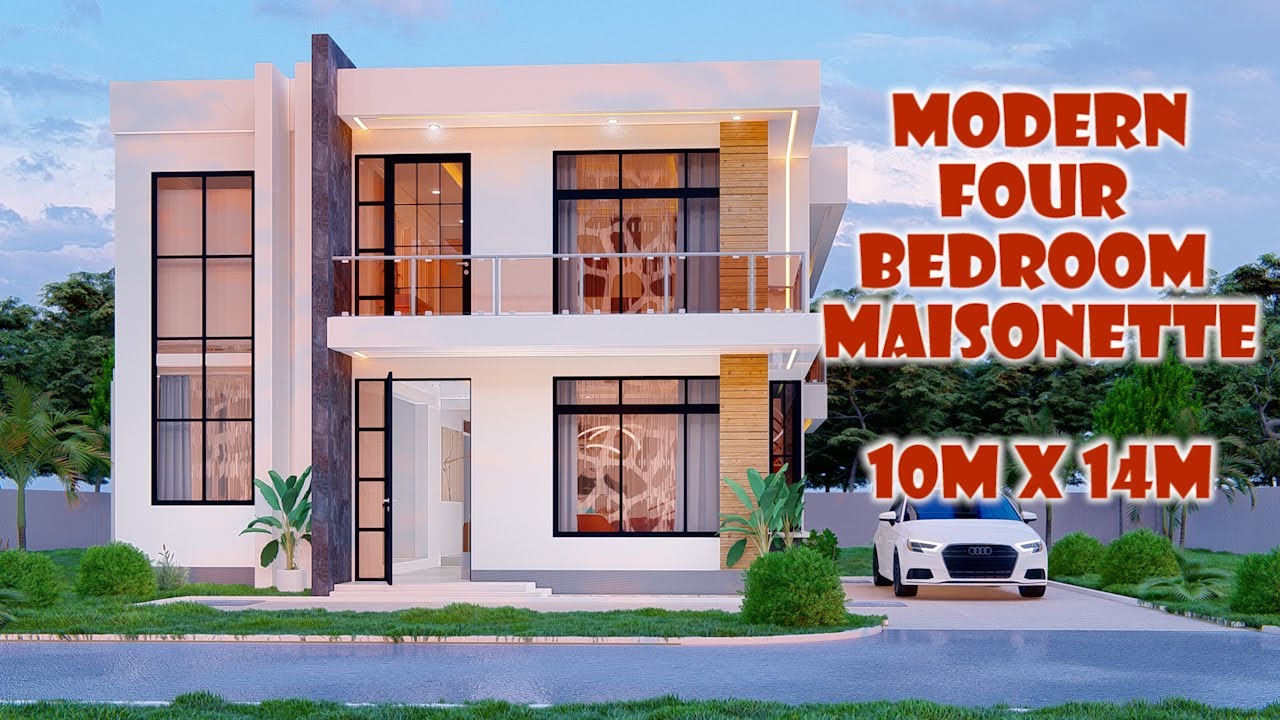 Modern 4 bedroom Maisonette/ Simple house design/ 10mx14m/( FLAT ROOF ...