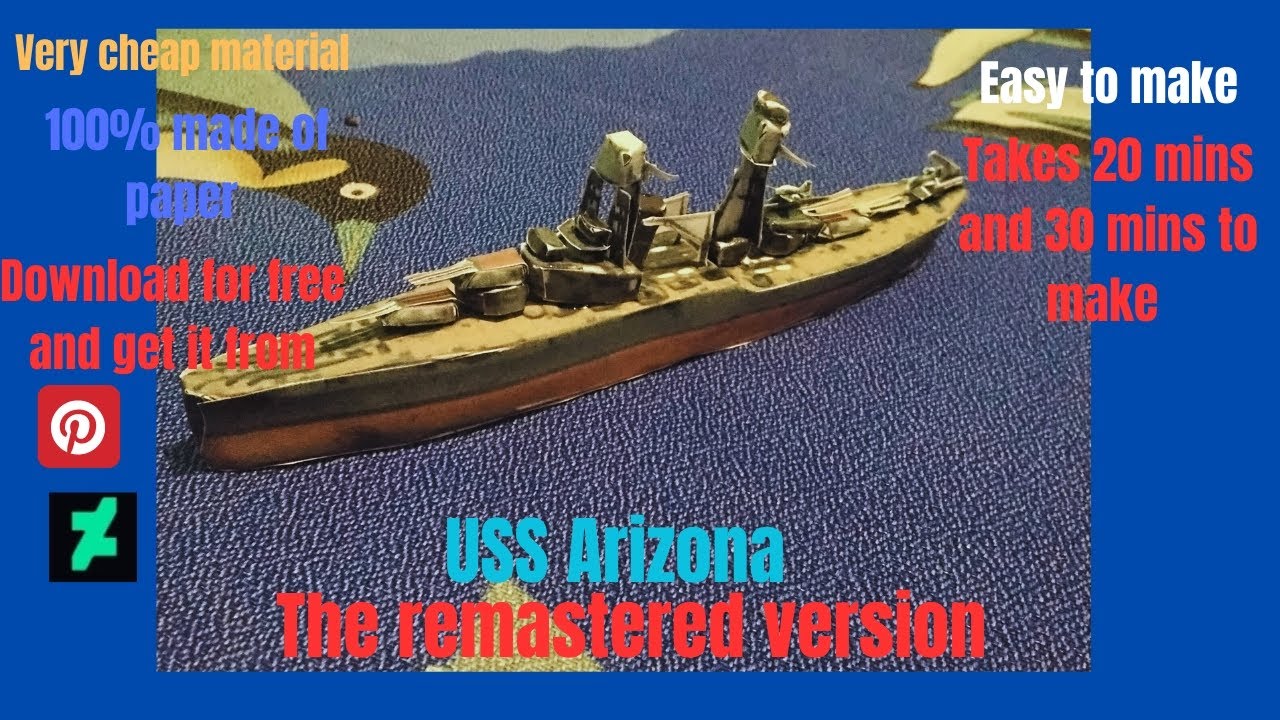 How to make papercraft USS Arizona (remastered version) - YouTube