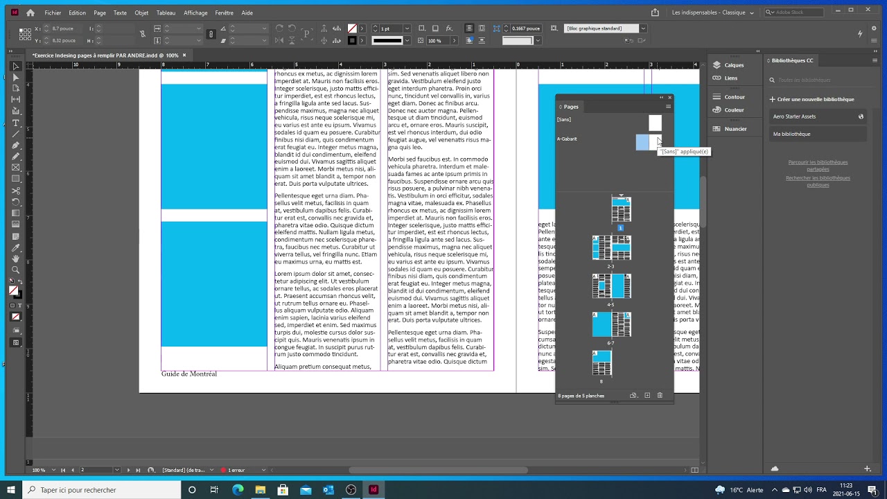 Indesign La gestion des gabarits - YouTube