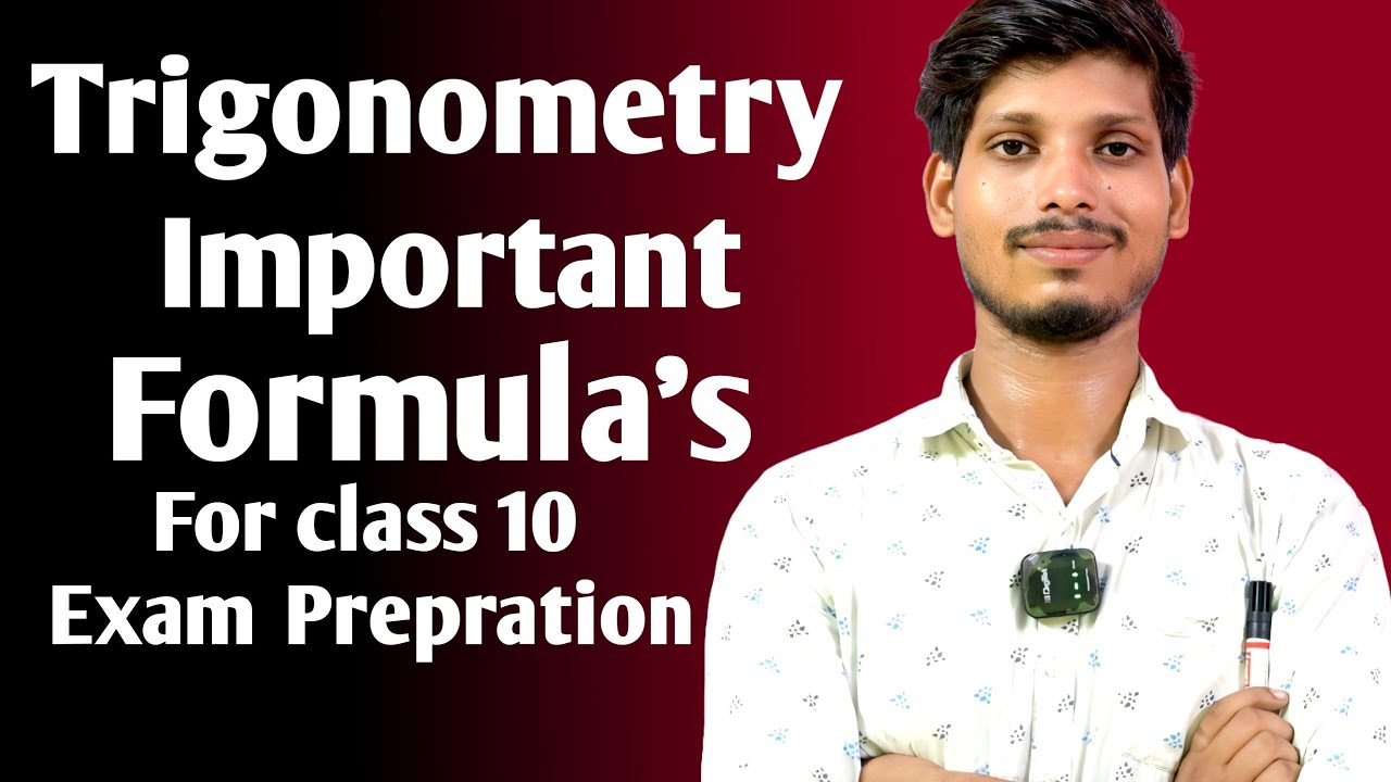 Class 10th Trigonometry Important Formulas for exam - YouTube