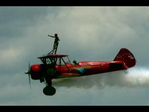 2009 Greater Binghamton Airshow - Third Strike Wingwalking - YouTube