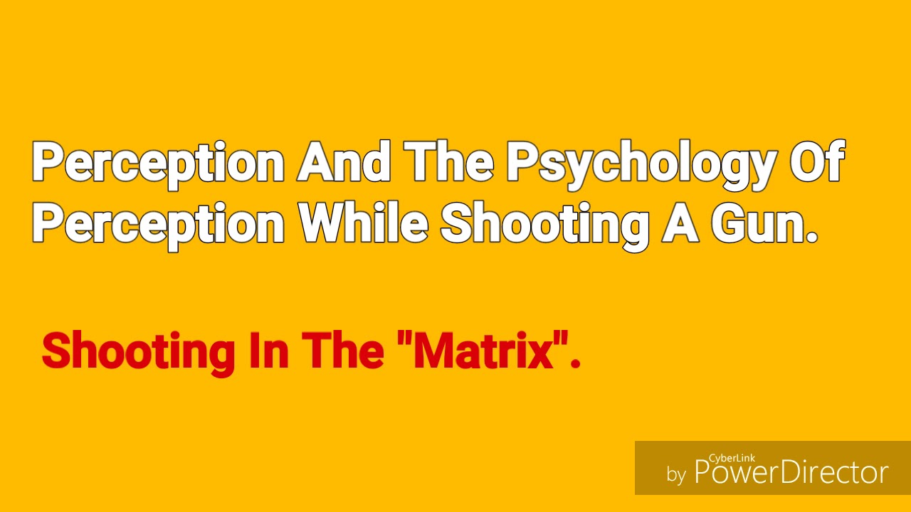 Perception And The Psychology Of Perception While Shooting A Gun ...
