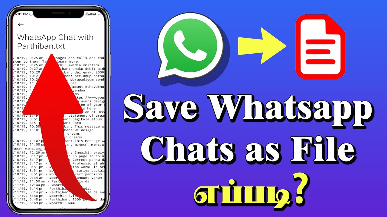 How to Save Whatsapp Chat | Export Whatsapp Chat to Text File | Tamil ...