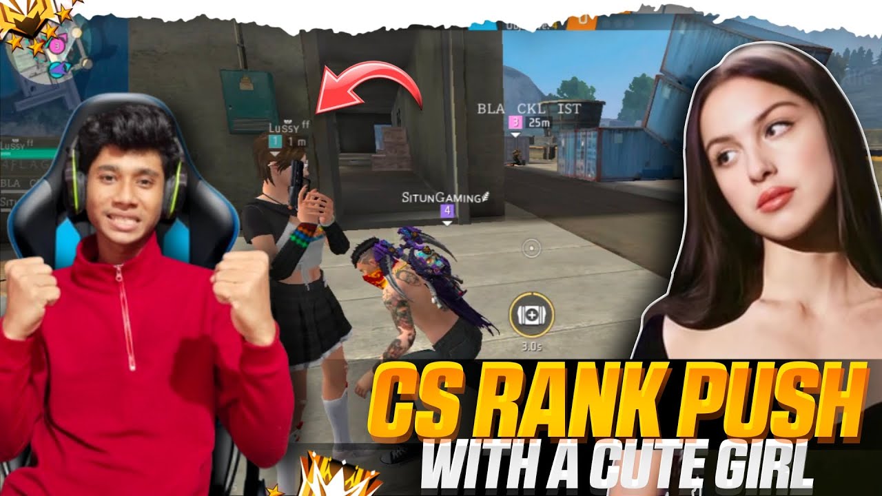 CS RANK PUSH WITH A PRO CUTE GIRL CONTINUE BOOYAH MATCHES 🤯 - YouTube