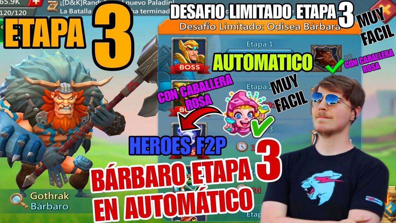 ETAPA 3 DEL BARBARO - AUTOMATICO FACIL Y HEROES F2P - DESAFIO LIMITADO ...