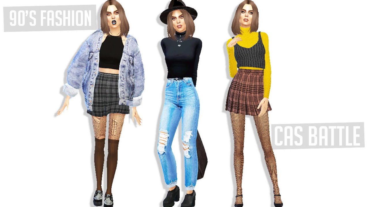 The Sims 4: 90's Fashion CAS Battle w/ DazzlingSimmer! - YouTube