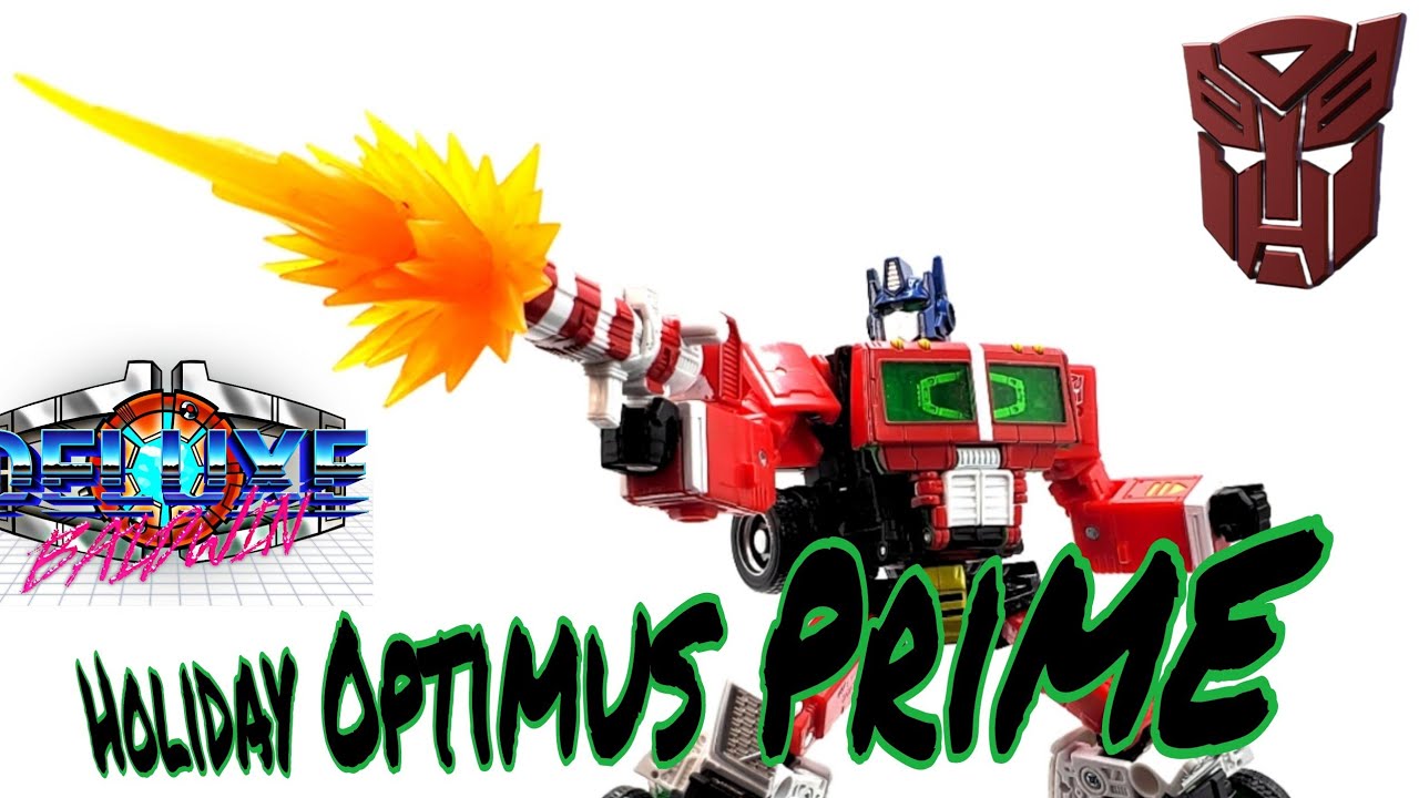 Transformers Takara Tomy Holiday Optimus Prime Review. Deluxe Baldwin ...