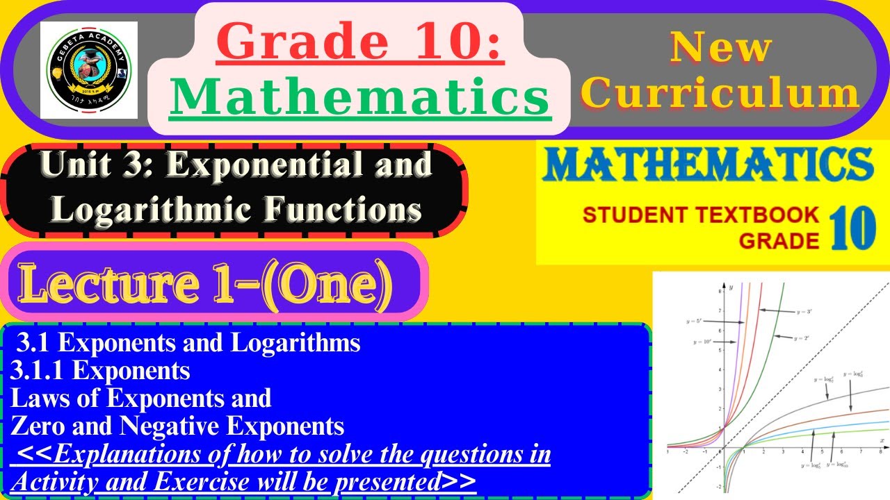 Grade 10:Maths(ሒሳብ): Unit 3: Lecture-1(3.1.1 Exponents, Laws of ...