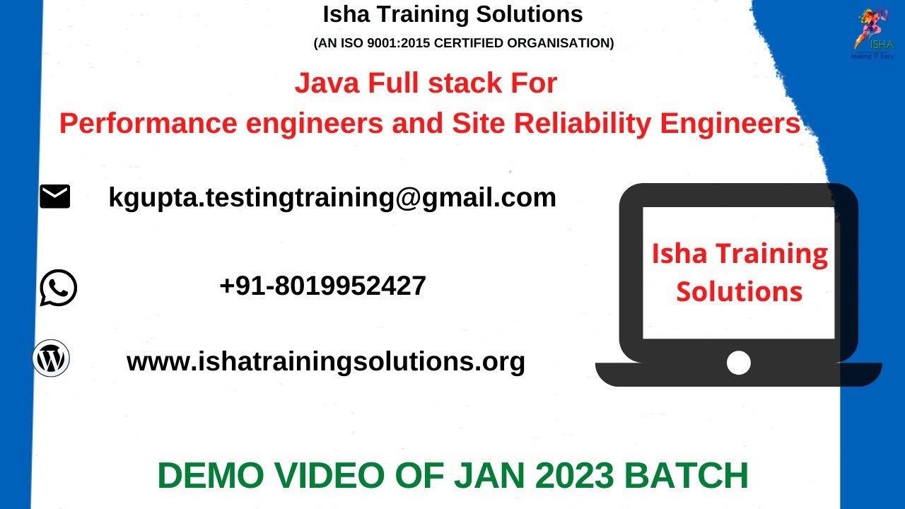 Java Full stack For P.E and S.R.E Demo on 4th Jan 2023. whatsapp us on +91-8019952427 to enroll ...