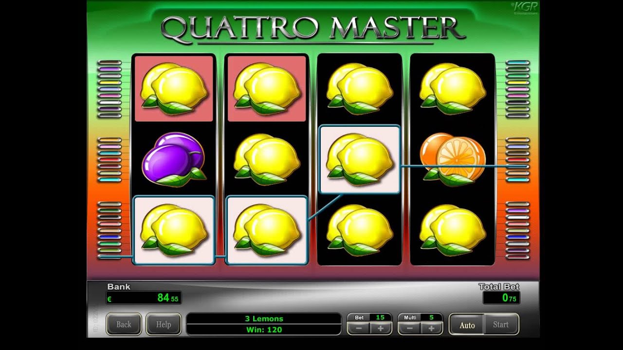 NOVOLINE SLOTS QUATTRO MASTER 25 WINLINES - 0.75€ TO 125€ - YouTube