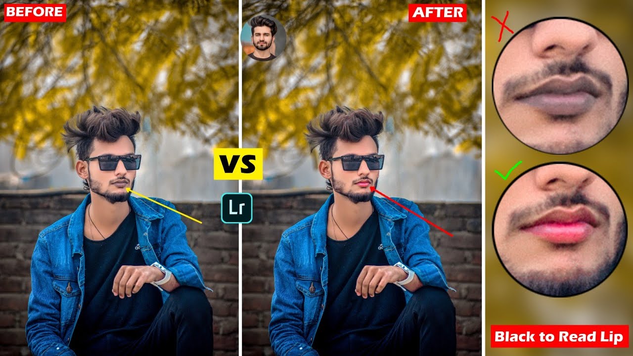 Black to read lips editing in lightroom || read lips editing trick in ...