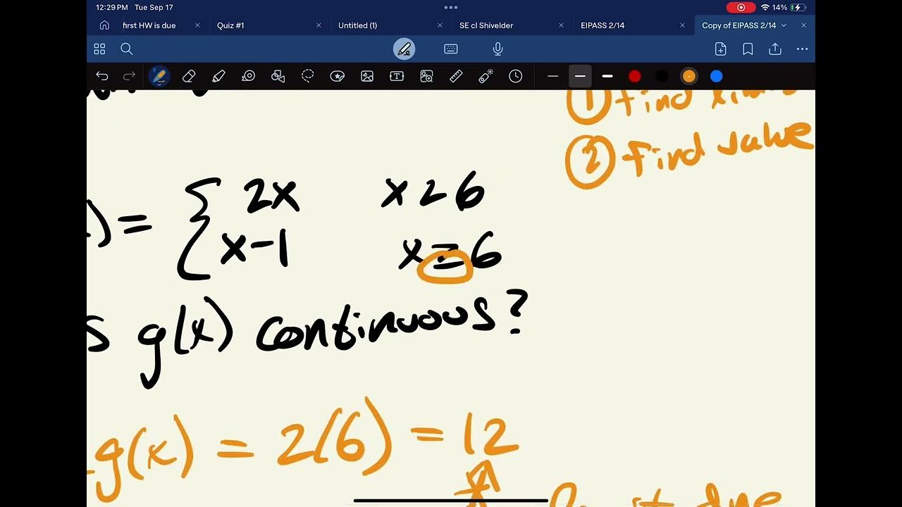 Calc 1 Precise Definition of a Limit, Continuity, Intermediate Value Theorem, and Limits w ...