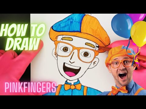 How to draw Blippi. Step by step. Cartoon drawing. Best children's ...
