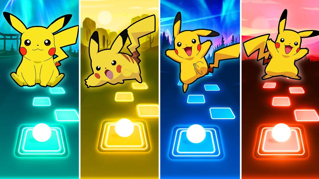 Pikachu vs Pikachu vs Pikachu vs Pikachu - Tiles Hop EDM Rush - YouTube