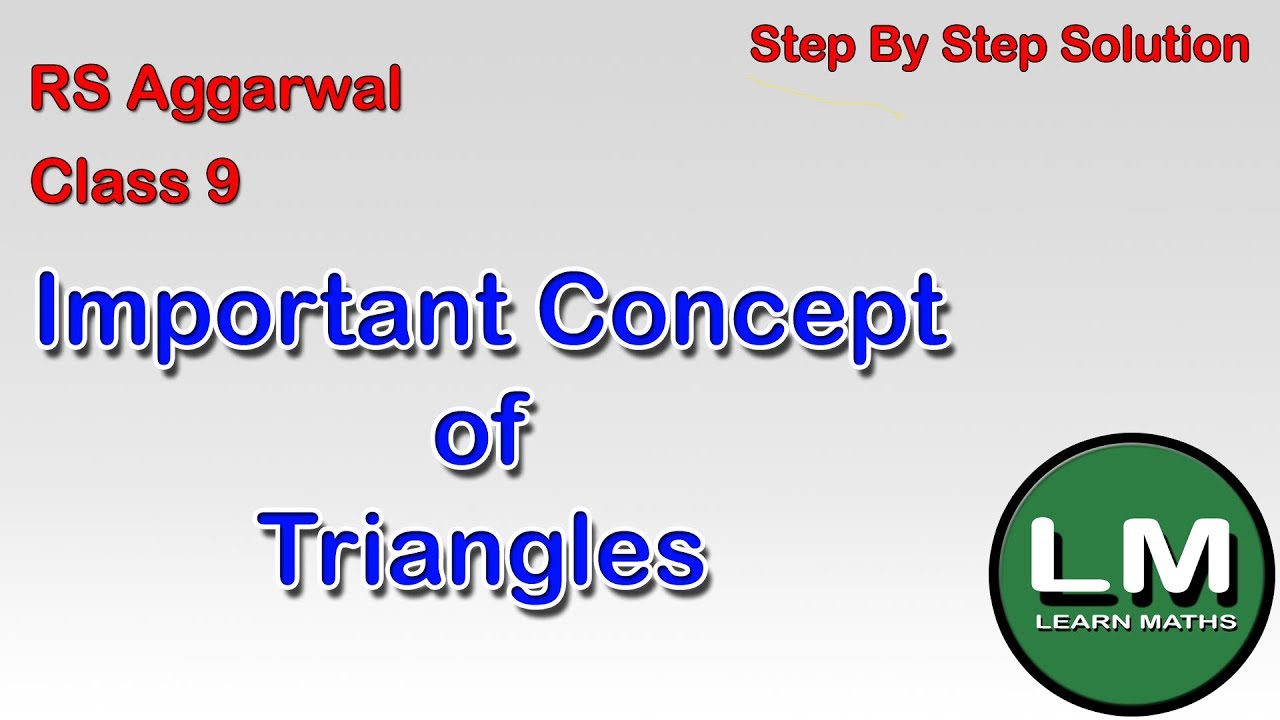 Triangles| Class 9 Exercise 8 Introduction | RS Aggarwal | NCERT ...