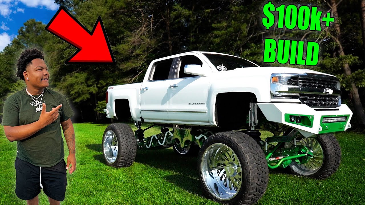 $100k Bagged Silverado 1500 on MASSIVE Lift Kit | 30x16’s Custom Wheels ...