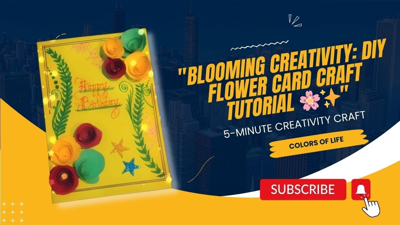 5-minute "Blooming Creativity: DIY Flower Card Craft Tutorial 🌸 " - YouTube