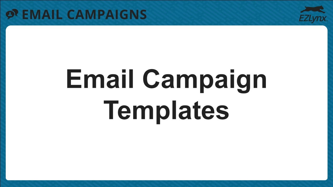 EZLynx 5 - How to Create Email Campaign Templates - YouTube