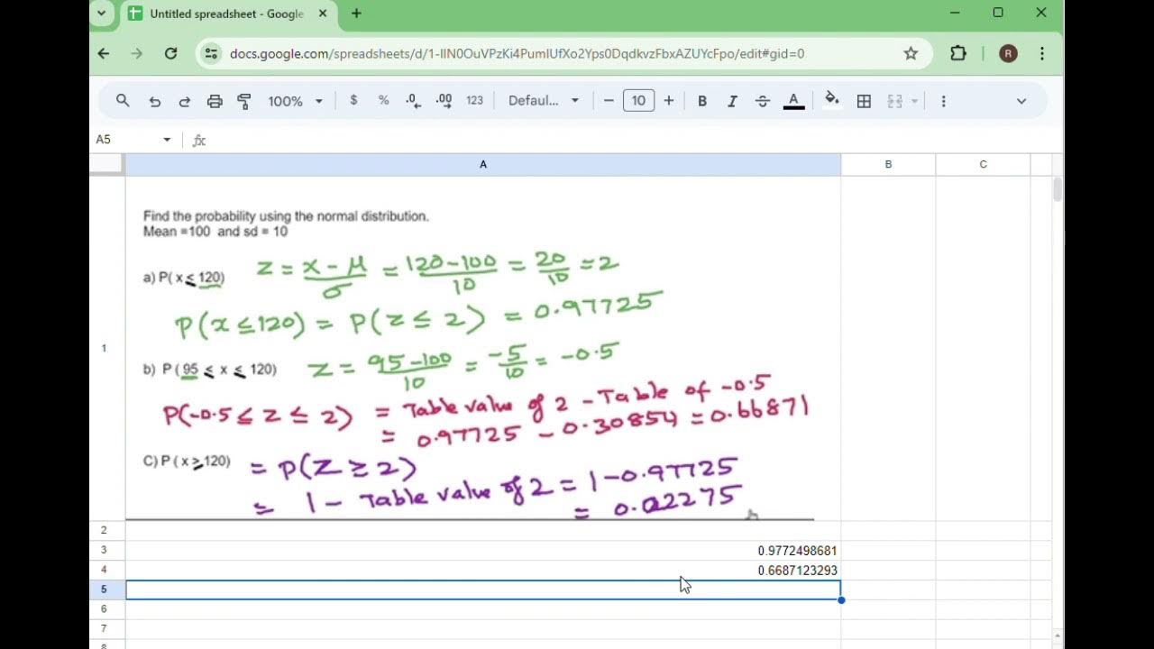 Probability using normal distribution in Excel - YouTube