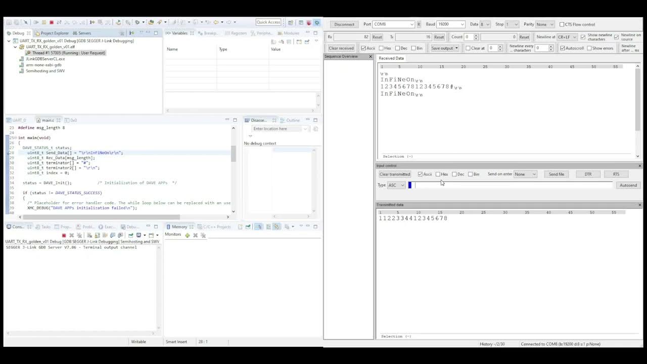XMC4700 Relax Kit UART TR/RX - YouTube