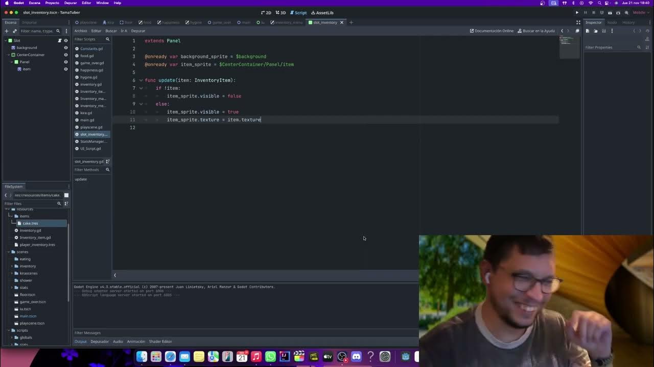 [GODOT] Mi primer juego - Creando el sistema de inventario - YouTube
