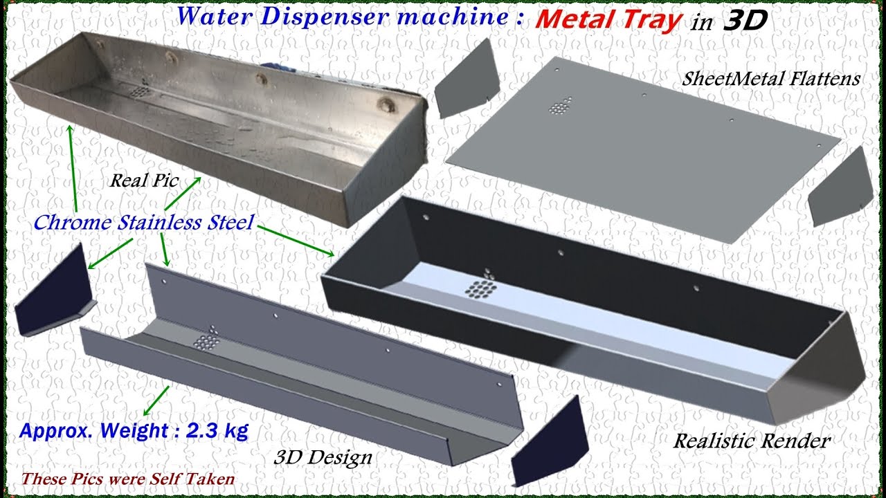 3D Visualization,Design of Steel Tray,#SolidWorks,#Creo,#Catia,# ...